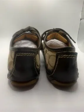 Coach | Shoes | Coach Womens Brown Signature Canvas Sneakers With Dark ...